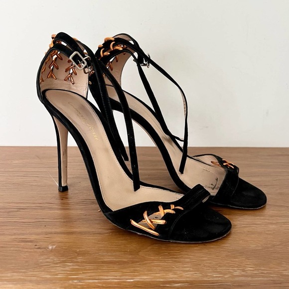 Gianvito Rossi | Shoes | Gianvito Rossi Suede Black High Heel Sandals ...